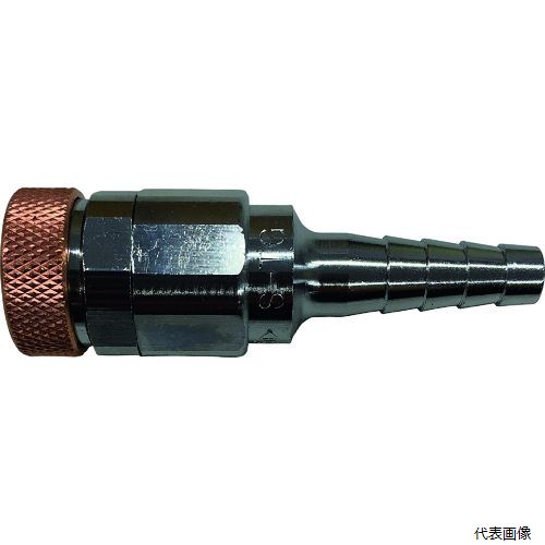 【特長】 ●ボールロック方式です。 ●ミニカプラ(日東工器(株)製)と互換性があります。 【用途】 ●ガスホース用。 【仕様】 ●品名：ガス用ソケット ●適合流体：ガス ●接続サイズ：φ9mm ●最高使用圧力(MPa)：0.9 ●用途：ホー...