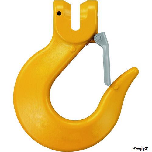 【特長】 ●キトーチェンスリング100用のスリングフックです。 【用途】 ●安全レバー付きつり荷側用フックに。 【仕様】 ●基本使用荷重(t)：2.0 ●チェーン線径(mm)：8 ●適合チェーン線径(mm)：8 ●寸法(mm)b：44 ●寸...