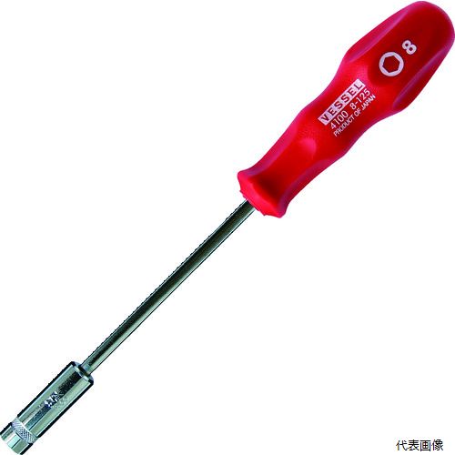 【特長】 ●六角ボルト、ナットの締結専用です。 ●手のひら形状のグリップ設計で、力が入りやすいです。 【仕様】 ●軸長(mm)：125 ●全長(mm)：229 ●対辺(mm)：8 ●軸径(mm)：12 【材質／仕上】 ●軸：クロムバナジウム...