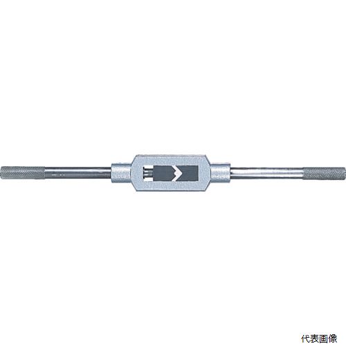 【特長】 ●ハンドタップ、ハンドリーマー用一文字タイプハンドルです。 【用途】 ●タップ立て用。 【仕様】 ●適合タップ寸法：M1〜M6 ●適合タップ四角部：2.3〜4.5 ●全長(mm)：170 【材質／仕上】 ●亜鉛ダイカスト 【注意】...