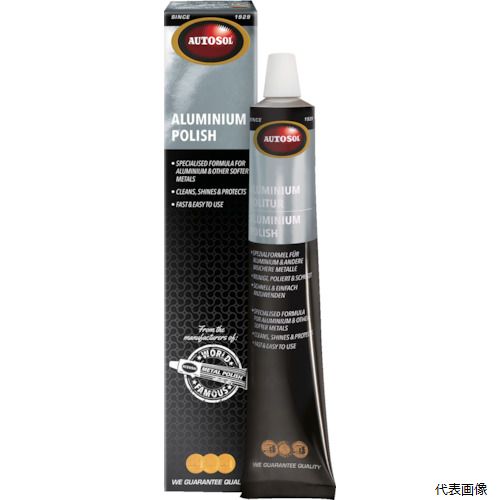 【特長】 ●ドイツ製のアルミニウム用磨き艶出し剤です。 ●アルミニウムに特化した成分を配合し、アルミニウム特有の汚れ、くすみを取り除きます。 【用途】 ●アルミ製品の汚れとり艶出しに。 【仕様】 ●容量(ml)：75 ●形状：ペースト ●サ...