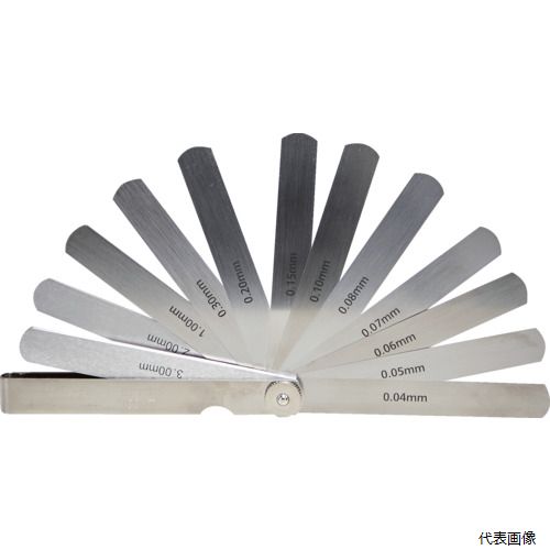 【特長】 ●他の測定器では測り得ない微細な二平面の間隔を簡単に、かつ正確に検査することができます。 ●焼き入れ品です。 【用途】 ●すき間測定に。 ●自動車・発動機関のピストンやシリンダ部の間隔の測定に。 ●リーフ形状：A ●長さ(mm)：...