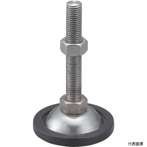【特長】 ●台座部に樹脂カバーが付き床面の傷つきを防止します。 【用途】 ●工作機械、自動販売機、コンベヤ、作業台、コンピューターラック、制御盤、理化学機械。 【仕様】 ●許容荷重(kgf)：600 ●ねじ寸法：M16×2.00 ●ねじ長さ...