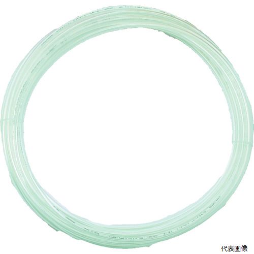 【特長】 ●耐水性・耐油性に優れています。 ●柔軟性に優れており、曲げ半径が非常に小さく取扱いが容易です。 ●1m間隔でカットマークが表示されており、裁断作業に便利です。 【仕様】 ●色：透明 ●外径(mm)：10 ●内径(mm)：6.5 ...