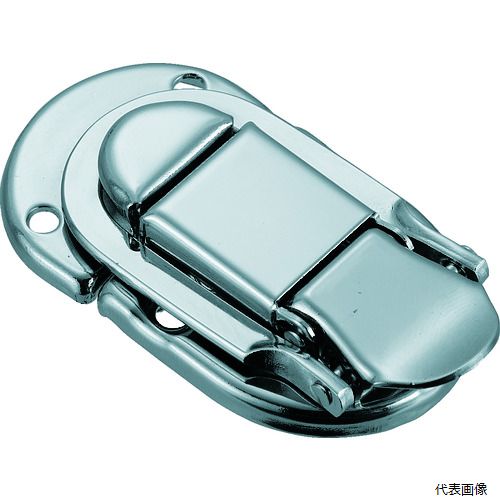 【特長】 ●フタ止めに最適です。 ●本体に受金具が入り込みます。 【仕様】 ●本体取付穴寸法(mm)：3.5 ●受け穴寸法(mm)：3.5 【材質／仕上】 ●冷間圧延鋼板（SPCC） ●表面処理：三価クロムメッキ仕上げ 【入数】 ●1PK/...