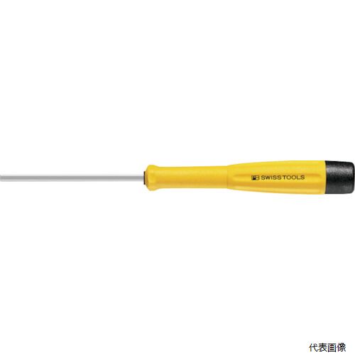 【特長】 ●弱電関連での作業に最適なESDタイプです。 ●静電気の帯電または放電が危険または損傷をもたらす可能性のある作業現場全般に適しています。 【仕様】 ●刃先：4.0 ●軸長(mm)：80 ●全長(mm)：173 ●対辺(mm)：4....