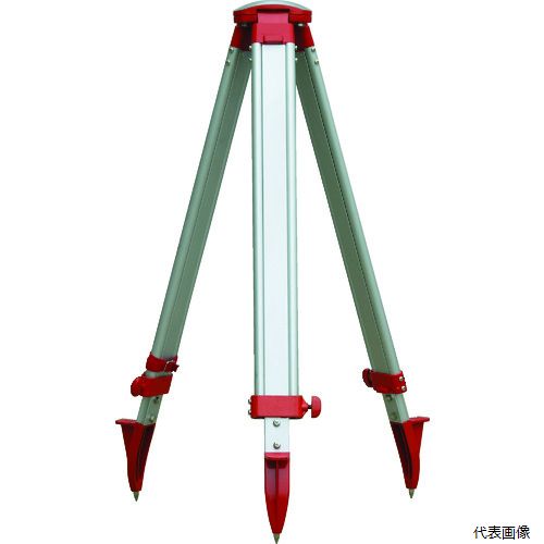 【特長】 ●使いやすさと安全性を追求した測量機用三脚です。 【仕様】 ●品名：測量用三脚 ●縮長〜全長(mm)：1040〜1710 ●ねじ径：5/8インチ ●脚頭形状：球面 ●色：赤 ●タイプ：蝶ねじ固定式 ●脚頭（外径/内径）(mm)：1...