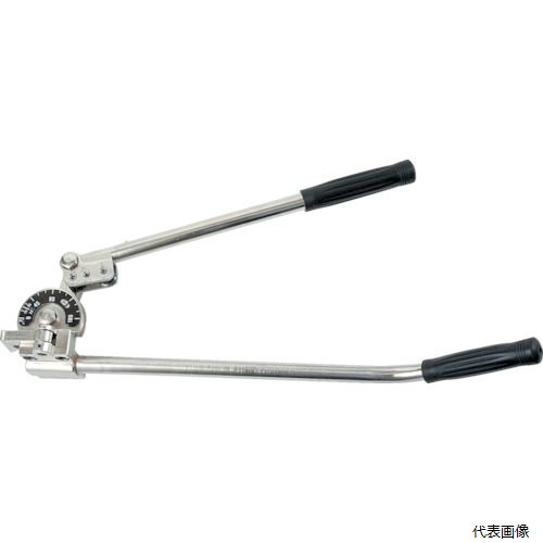 【特長】 ●ステンレス管および銅管用チューブベンダーです。 ●シュー部にローラーベアリングを内蔵することで曲げトルクの軽減、チューブ外部のこすり傷の減少を図りました。 ●チューブの肉厚により、フックに誤差調整機能付です。 ●曲げ角度調整指示...
