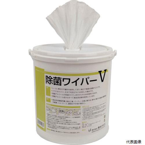 【特長】 ●除菌アルコール（55Vol％）が含まれているので開封後すぐ使用できます。 ●使用しているアルコールは食品添加物としても使用できる安全なものです。 ●レーヨン素材の丈夫で毛羽立ちにくい不織布を使用しています。 【用途】 ●食品工場...