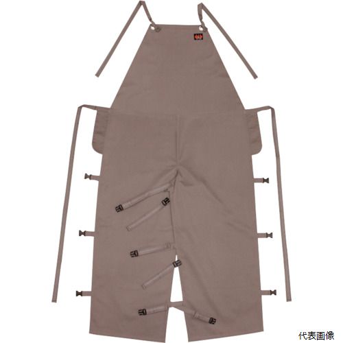 【特長】 ●高い防炎性能を有しています。 ●洗濯しても防炎効果が持続します。 ●静電気が発生しにくいです。 【用途】 ●溶接、溶断、火気のある現場に。 【仕様】 ●色：グレー ●サイズ：F ●タイプ：防炎 ●全長(mm)：1250 ●幅(m...