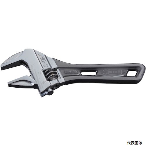 【特長】 ●ショートタイプのエビ印ハイブリッドモンキレンチです。 ●軽く、薄く、口開きワイドでスケルトングリップです。 ●ポケットにもすっぽり入る、手のひらサイズです。 ●込み入った狭い空間での作業に最適です。 ●目盛付です。 【用途】 ●...