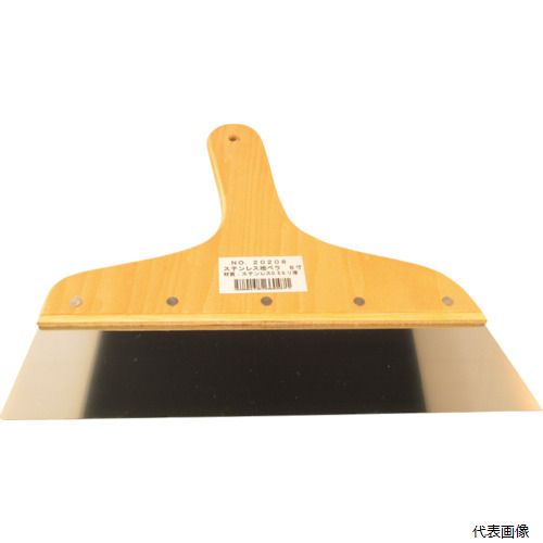 【特長】 ●柄は丸味を持ち、軽く握りやすく、クリア塗装です。 【用途】 ●クロスのコーナー切りに。 【仕様】 ●全長(mm)：220 ●刃幅(mm)：240 ●刃長(mm)：50 ●刃厚(mm)：0.6 ●呼び寸(寸)：8 【材質／仕上】 ...