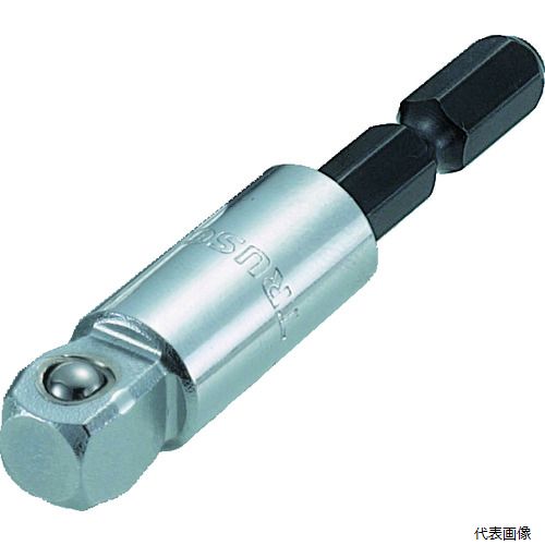 【特長】 ●電動ドライバーなどに取り付けて手動用ソケットが使用できます。 ●振り角度10°の首振りタイプです。 ●ストレートの状態でも使用可能です。 ●6角シャンク部（6.35mm）は、圧入式で強力です。 【用途】 ●建築工事、内装工事、電...