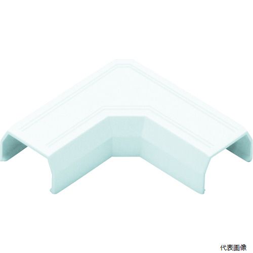 【特長】 ●取付けはワンタッチです。 ●平面での直角接続に使用します。 ●「ニューエフモール」接続品です。 【用途】 ●平面での直角接続に。 ●壁面の配線保護に。 ●ニュー・エフモール同士の平面での直角接続用。 【仕様】 ●色：ホワイト ●...