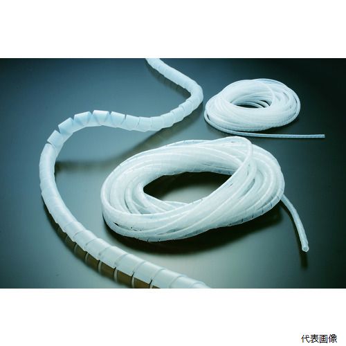 【特長】 ●チューブにケーブルやコードを巻き込んで、容易に片付けが可能です。 【用途】 ●コンピュータ周り、配電盤周りのケーブル配線の処理。 【仕様】 ●色：ホワイト ●長さ(m)：10 ●最大結束径(mm)：25 ●チューブ外径(mm)：...