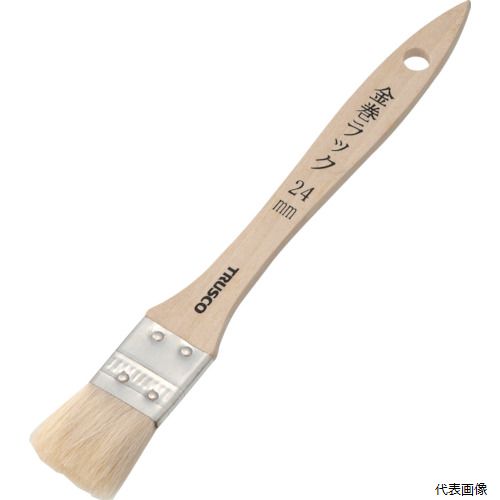 【特長】 ●細い部分の塗装用に適しています。 【用途】 ●油性用、ニス用。 【仕様】 ●刷毛幅(mm)：24 ●毛丈(mm)：25 ●玉厚(mm)：4 ●全長(mm)：190 【材質／仕上】 ●毛：山羊毛 ●柄：木 【注意】 ●提供不可：c...
