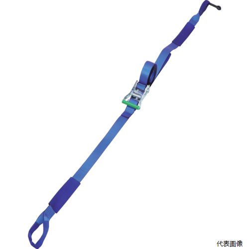 【特長】 ●ラチェット式により簡単な操作で確実な荷締め作業ができるベルトです。 【用途】 ●トラック輸送時の荷崩れ防止。 ●最大使用荷重(t)：0.764 ●ベルト長さ(m)巻取側：5.0 ●ベルト長さ(m)固定側：1.00 ●ベルト寸法(...