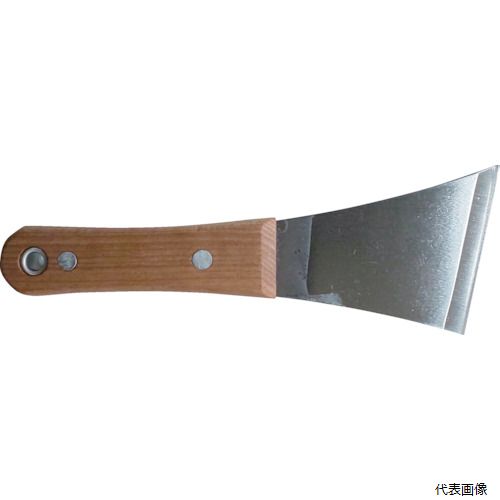 【特長】 ●鋼の総焼入れのため、丈夫です。 ●先が小刃になっており、汚れやペンキ剥がし、さび落としなどに最適です。 ●柄は、手になじみやすい木を使用しています。 【用途】 ●汚れ・ペンキ剥がし、錆落としなどに。 【仕様】 ●全長(mm)：1...