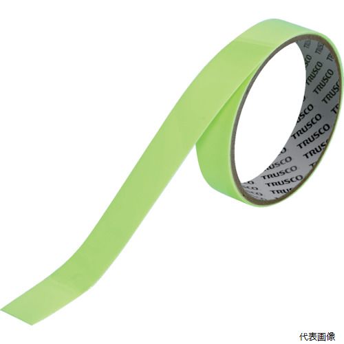 【特長】 ●蓄光と蛍光の機能を持ったテープです。 ●明るい場所では鮮やかに見え、暗闇では発光します。 ●蓄光機能はJCクラスです。 【用途】 ●工場・倉庫・廊下などでの注意喚起、停電時の誘導に。 ●色：蛍光レモンイエロー ●幅(mm)：12...