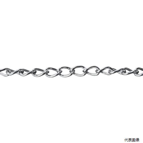 【特長】 ●チェーンのリンクを90°ひねったタイプです。 【用途】 ●パーツとの併用で、転倒防止・連結部品として使用できます。 【仕様】 ●全長(m)：5 ●線径d(mm)：1.6 ●内長P(mm)：5.6 ●内幅W(mm)：2.6 ●使用...