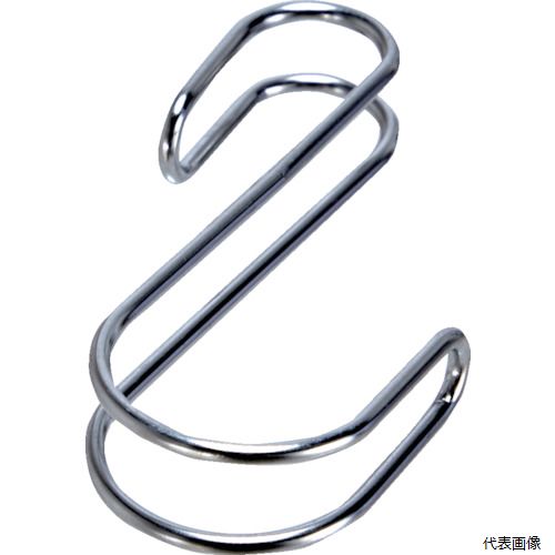 【特長】 ●横ブレしにくいS字フックです。 ●上下内径が違うフックがついており使い分けが可能です。 ●ステンレス製でサビに強いです。 【用途】 ●物の吊り下げ、引っ掛けとして。 【仕様】 ●使用荷重(kN)：0.049 ●奥行(mm)：15...
