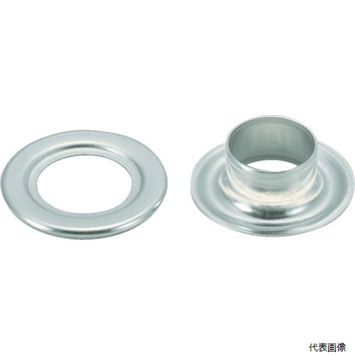 【特長】 ●サビにくく、両面ハトメが真鍮製やステンレス製に比べ軟らかいアルミ製なのでプライヤー型など連続作業に優れています。 【用途】 ●ベルト、カーテン、ブルーシート、エプロンや袋物の穴の補修、補強に。 【仕様】 ●内径(mm)：12 ●...