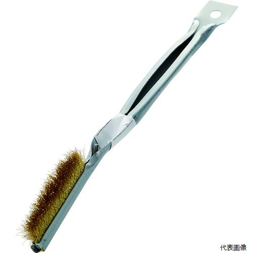 【特長】 ●ハンドル部が持ちやすく、金属でできているので破損しにくくなっています。 【用途】 ●溶接の前後処理、ペンキはがし、サビ落とし。 【仕様】 ●毛材：真鍮 ●行数(行)：1 ●線径(mm)：0.15 ●植付(mm)：65 ●毛丈(m...
