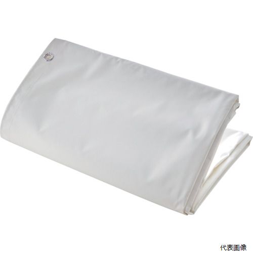 【特長】 ●防炎［［R2］］類の規格をクリアした白防炎シートです。 ●色：白 ●幅(m)：1.8 ●長さ(m)：5.4 ●厚さ(mm)：0.28 ●ハトメ数(個)：32 ●ハトメピッチ(cm)：45 ●引張強度：縦490N／3cm以上、横4...