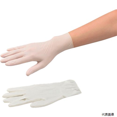 【特長】 ●柔らかくしなやかでフィット性に優れています。 ●濡れたままでも滑りにくい指先エンボス仕様です。 【仕様】 ●色：白 ●サイズ：M ●全長(cm)：24.0 ●手のひら周り(cm)：9.5±1.0 ●厚さ(mm)：0.08 ●粉(...