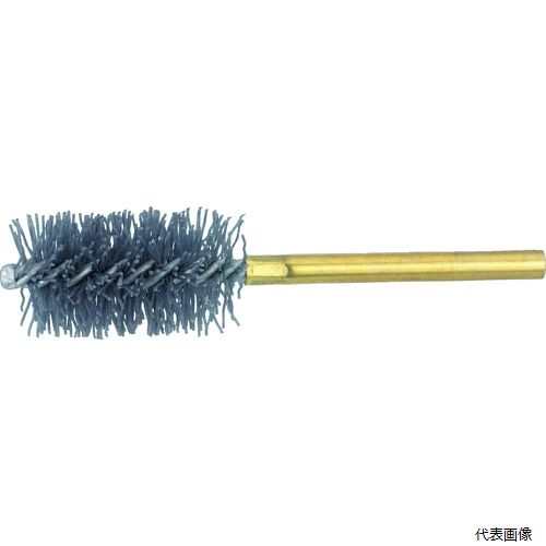 【特長】 ●シャンク取り付け式なので交換が容易です。 ●逆回転での使用不可です。 【用途】 ●各種金属製品などの内径研磨、バリ取り、黒皮落とし。 ●使用工具：電気ドリル・ボール盤。 【仕様】 ●線径(mm)：0.45 ●全長(mm)：100...