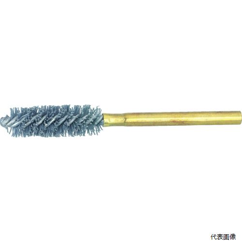 【特長】 ●シャンク取り付け式なので交換が容易です。 ●逆回転での使用不可です。 【用途】 ●各種金属製品などの内径研磨、バリ取り、黒皮落とし。 ●使用工具：電気ドリル・ボール盤。 【仕様】 ●線径(mm)：0.55 ●全長(mm)：100...
