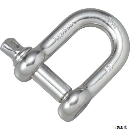 【特長】 ●ねじ込みタイプのスタンダードなシャックルです。 【用途】 ●連結金具として。 ●使用荷重(kN)：0.88 ●ねじ径：M5 ●B(mm)：10 ●L(mm)：20 ●D1(mm)：5 ●D2(mm)：5 ●d(mm)：10 【材...