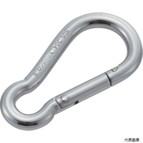 【特長】 ●スタンダードなスプリングフックです。 【用途】 ●チェーン・ワイヤ・ロープなどの連結や、端末の金具のジョイントに。 ●連結金具として。 【仕様】 ●使用荷重(kN)：0.98 ●D(mm)：7 ●L(mm)：70 ●S(mm)：...