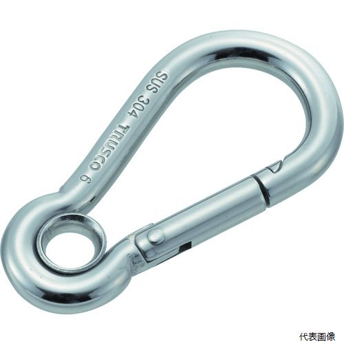 【特長】 ●リングが付いていますので、絡まりを防ぎます。 【用途】 ●チェーン・ワイヤ・ロープなどの連結や、端末の金具のジョイントに。 ●連結金具として。 【仕様】 ●使用荷重(kN)：0.78 ●D(mm)：6 ●L(mm)：61 ●S(...