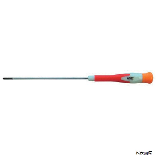 【特長】 ●力が入りやすい四角断面形状ハンドルです。 ●ソフトグリップを採用しています。 【仕様】 ●刃先：［［＋］］No.0 ●軸長(mm)：150 ●全長(mm)：258 【材質／仕上】 ●軸：特殊合金鋼 ●グリップ：ポリプロピレン、エ...