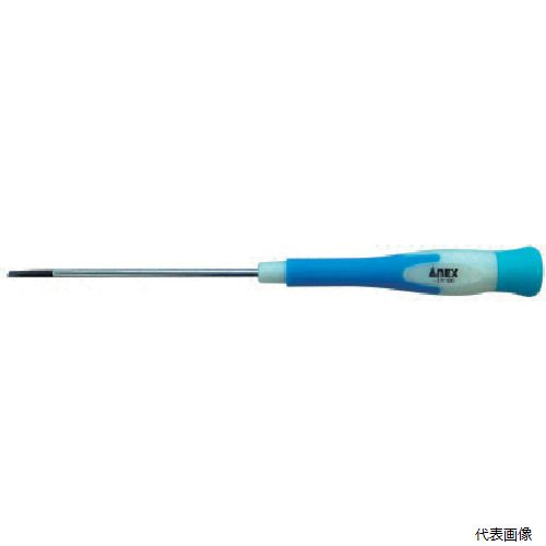 【特長】 ●力が入りやすい四角断面形状ハンドルです。 ●ソフトグリップを採用しています。 【仕様】 ●刃先：［［−］］3.0 ●軸長(mm)：100 ●全長(mm)：208 【材質／仕上】 ●軸：特殊合金鋼 ●グリップ：ポリプロピレン、エラ...