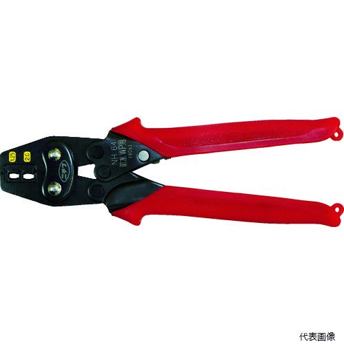 【特長】 ●せまい所でも圧着作業ができます。 ●全長180mmショートハンドルです。 【用途】 ●防水形ピン端子、防水形Bスリーブ（TMNB、PCタイプ）圧着に。 【仕様】 ●全長(mm)：180 ●圧着端子(［［MM2］］)ピン端子：1....