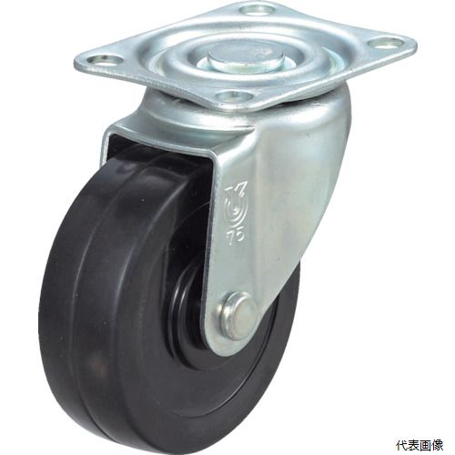 【仕様】 ●キャスター径(mm)：75 ●許容荷重(kgf)：61.2 ●車輪径D(mm)：75 ●車輪幅(mm)：25 ●取付ピッチ(mm)：55×42 ●取付ピッチX(mm)：55 ●取付穴径P(mm)：8.8 ●取付高H(mm)：93...