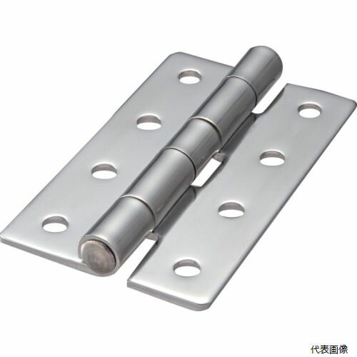 【仕様】 ●全長(mm)：100 ●幅(mm)：60 ●厚さ(mm)：3 ●ねじ穴数：8 ●穴径(mm)：6.4 ●耐荷重(kg)2個使用時：30 ●取付方法：木ねじ(別売) ●表面処理：鏡面バフ研磨仕上げ ●軸径(mm)D2：12.3 ●...