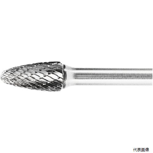 【特長】 ●独自開発の刃形状により、高速回転使用時にバーが不用意に被切削物に喰いこんでしまうことがないため、滑らかに加工でき能力アップに貢献します。 【仕様】 ●形状：砲弾(ダブルカット) ●刃径(mm)：3 ●刃長(mm)：12.7 ●軸...