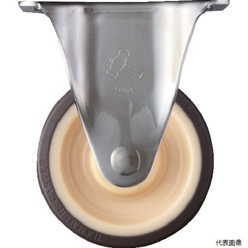 【特長】 ●耐食性・耐水性に優れたオールステンレス製です。 ●RoHS適合品です。 【用途】 ●水周り・食品・水産関係に多く使われています。 【仕様】 ●許容荷重(daN)：130 ●許容荷重(kgf)：132.6 ●車輪径D(mm)：12...