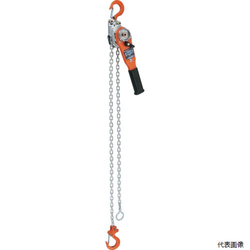 【特長】 ●空転操作をせずに空転ができるレバーホイストです。 ●無負荷時に切り替えレバーを中央の位置（N）にするだけで自動空転になり、チェーンの右側、左側の長さ調節ができます。 ●定格荷重(t)：0.5 ●標準揚程(m)：1.5 ●フック間...