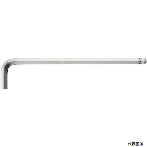 【特長】 ●高トルク、耐久力、耐摩耗性を高める特殊合金鋼を採用しました。 ●ボールポイント加工で、斜め作業の早回し、仮締めが可能です。 ●ロングタイプです。 【用途】 ●六角穴付ボルトの締め付け、緩め作業。 【仕様】 ●対辺寸法(mm)：1...