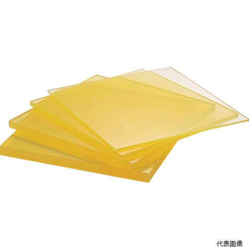 【特長】 ●エンボス加工、V曲げ加工、U曲げ加工、しぼり加工に適しています。 【用途】 ●治具部品として。 【仕様】 ●色：黄 ●厚さ(mm)：5 ●幅(mm)：500 ●長さ(mm)：500 ●使用温度範囲(℃)：-5〜70 ●硬度(ショ...