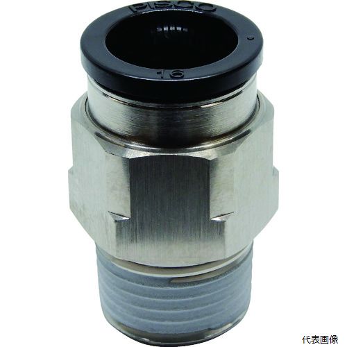 【特長】 ●機種により取付け後、チューブの取出角度が変えられます。 ●条件により、水を流すことも可能です。 ●機種を豊富に取り揃え、あらゆる空気圧配管に対応します。 ●適合チューブ外径(mm)：16 ●接続口径：R1/2 ●六角対辺(mm)...