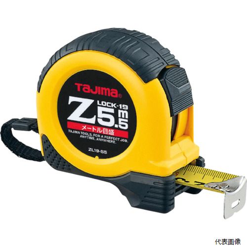 【特長】 ●剛性力アップのためテープを厚くした剛厚テープを採用しています。 ●テープの巻き取りスピードを調整する「減速ボタン」搭載です。 ●爪曲がり防止のフックガードバンパー付です。 ●テープ長さ(m)：5.5 ●テープ幅(mm)：19 ●...