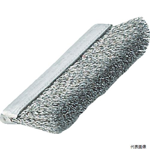 【特長】 ●先のブラシ部分のみです。 【用途】 ●金属面のサビ取り、バリ取り、塗装はく離など。 【仕様】 ●毛材：ステンレス(SUS304) ●行数(行)：1 ●線径(mm)：0.2 ●植付(mm)：60 ●毛丈(mm)：15 ●全長(mm...