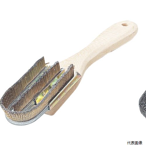 【特長】 ●幅広いブラシ型、6U型の3行タイプです。 ●6種類の材質をそろえ、あらゆるメンテナンス作業に使用できます。 【用途】 ●溶接の前後処理、サビ落とし、ペンキはがし、洗浄、研磨、バリ取りなど。 【仕様】 ●毛材：ラッピング ●行数(...