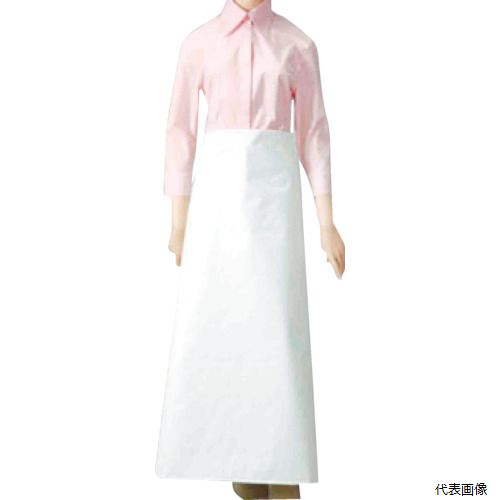 【特長】 ●軽作業向きの軽量タイプです。 【用途】 ●食品加工、水産加工その他の水を使用する作業。 【仕様】 ●色：ホワイト ●着丈(cm)：90 ●幅(cm)：90 ●厚さ(mm)：0.35 ●タイプ：腰下 ●ひも長さ：240cm 【材質...