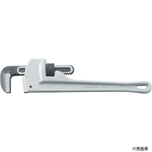 【特長】 ●本体はアルミ合金を使用し、軽量で耐久性に優れています。 ●従来のスチール鍛造品に比べ約30%軽量化しました。 【用途】 ●ガス、水道管（白管）などの締め付け、解体作業に。 【仕様】 ●くわえられる管呼び寸法：6〜25A ●くわえ...